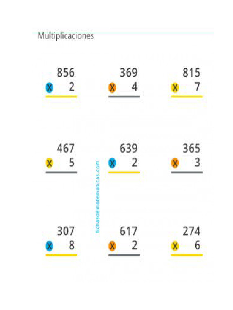 Ejercicios de Multilicacion | PDF
