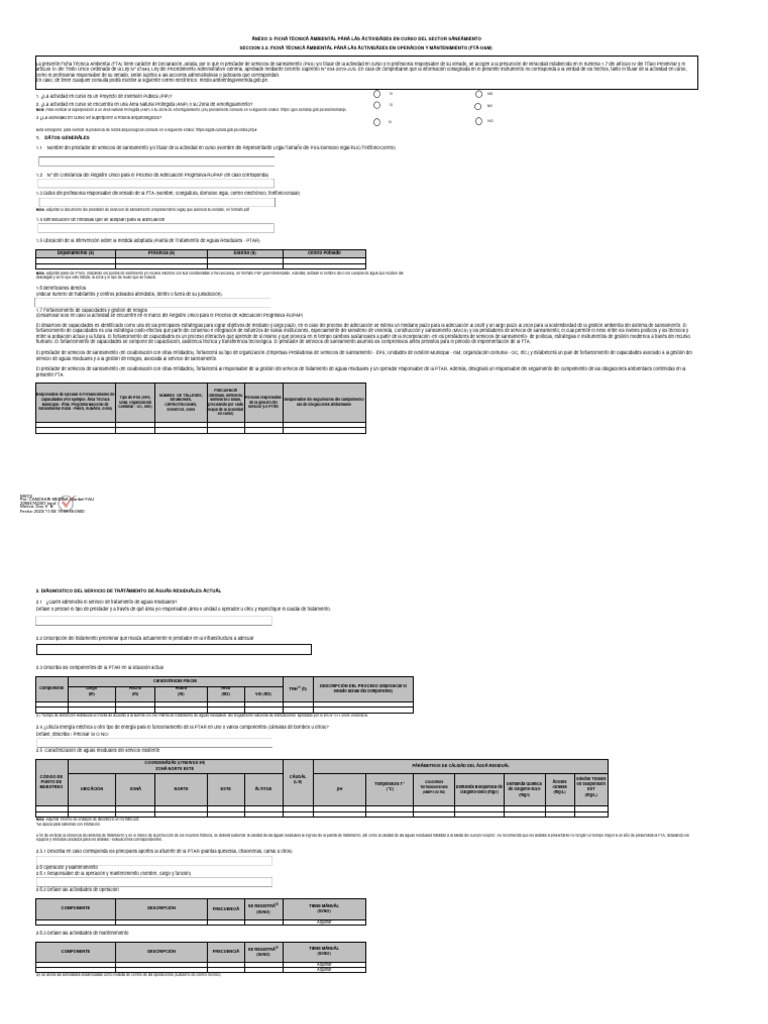 Formato Anexo 3 3 - Fta Operacion y Mantenimiento VF 04 10 23 R | PDF ...