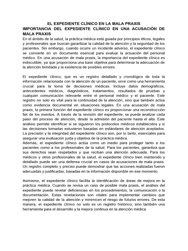 Resumen Expediente Clinico | PDF | Historial médico | Hospital