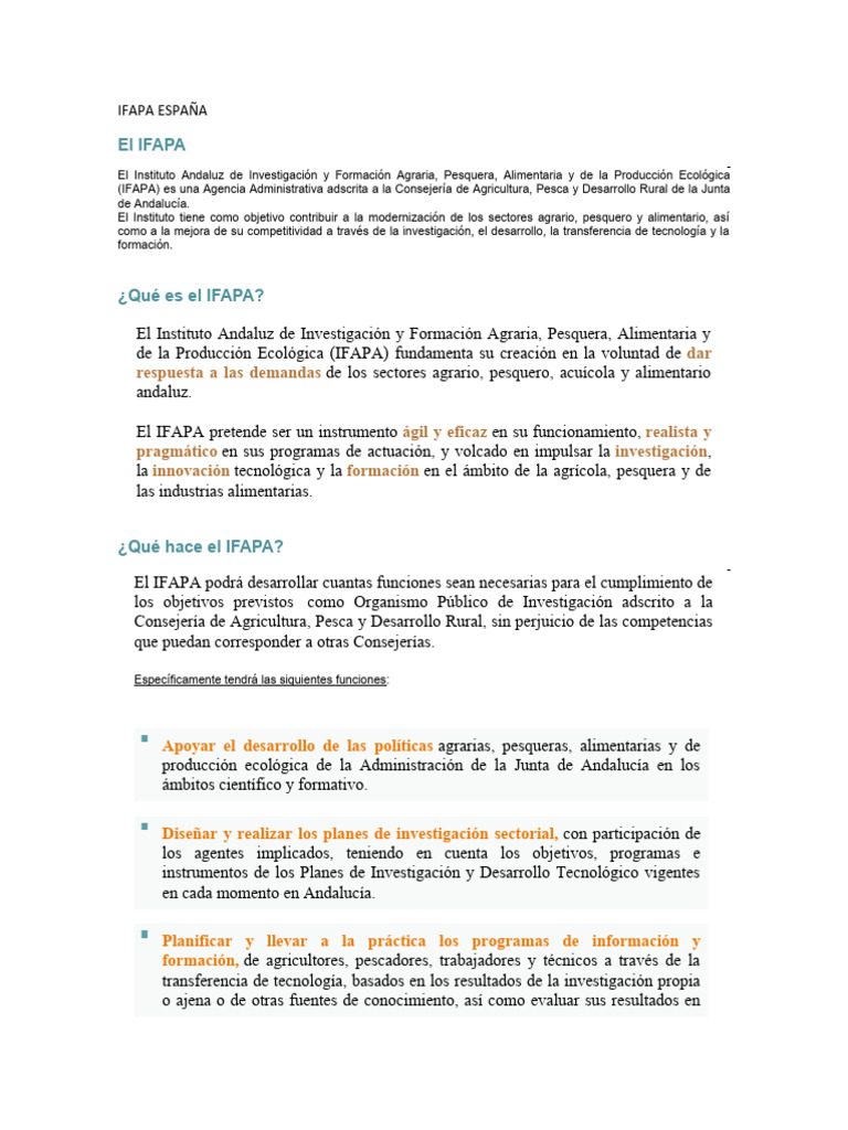 IFAPA | PDF | Agricultura | Economias