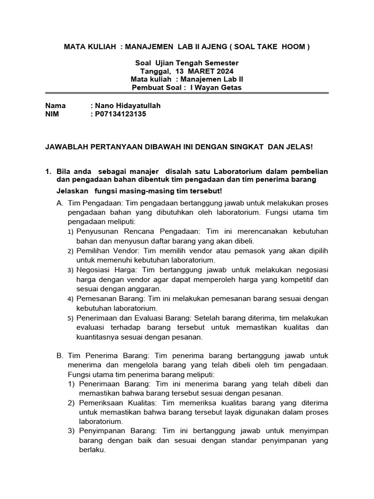 (UTS Manajemen) LAB | PDF