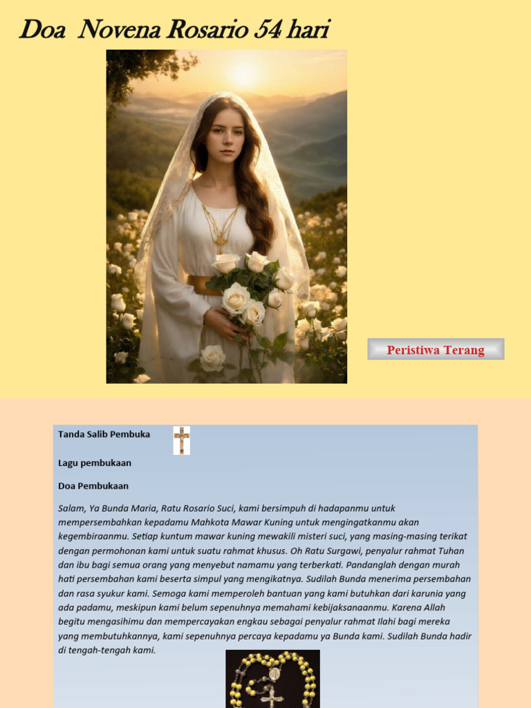 Doa Novena Rosario 54 Hari - Peristiwa Terang | PDF