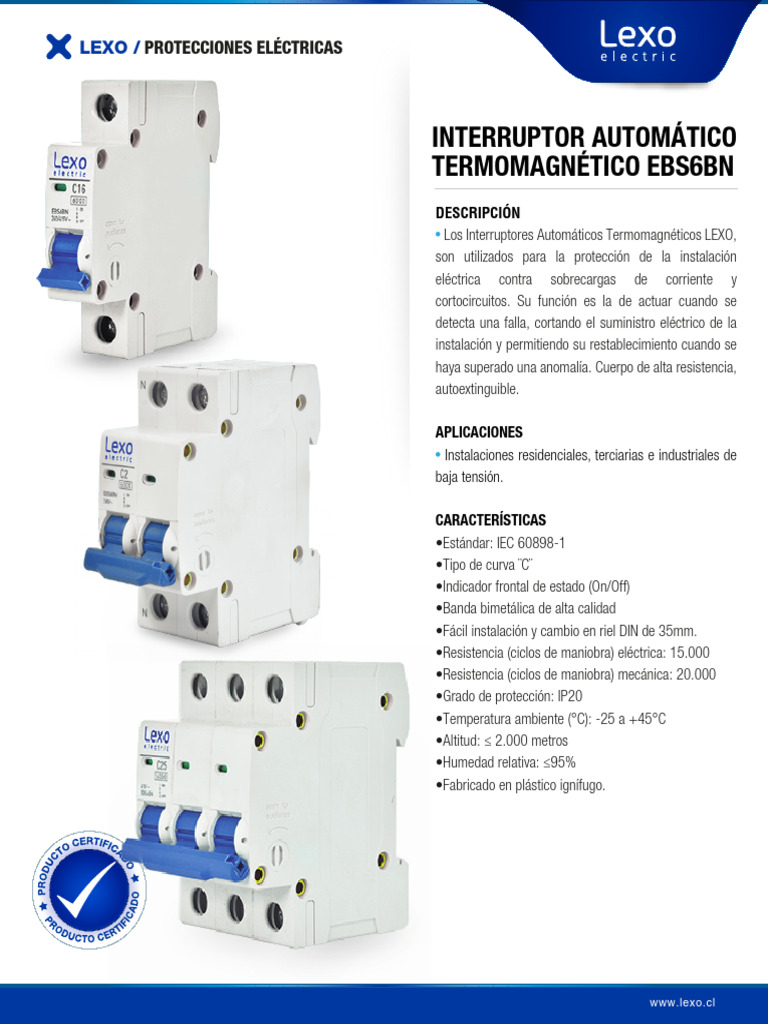 Interruptor Termomagnetico 6K | PDF | Electromagnetismo | Electricidad