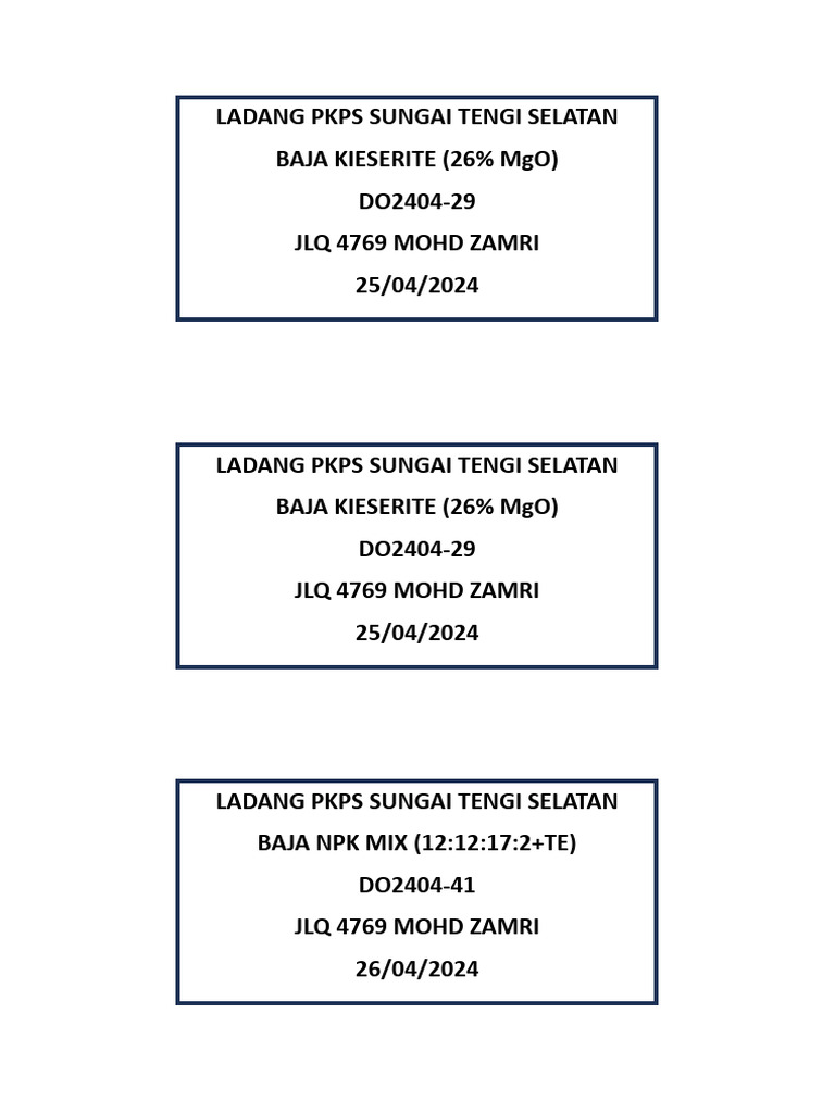 Tagging Sample Baja | PDF