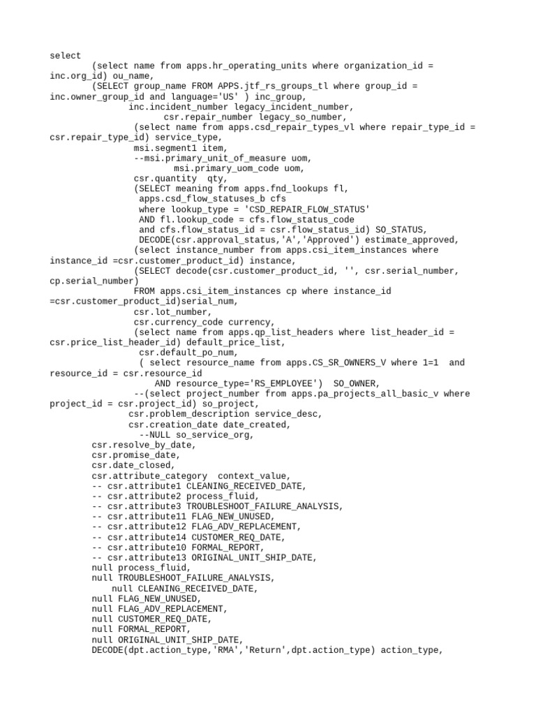 DR Query Template Align | PDF | Sql | Databases