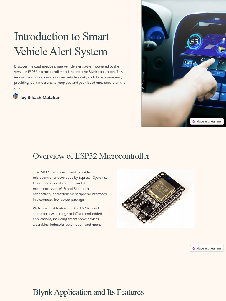 Introduction To Smart Vehicle Alert System | PDF | Microcontroller ...