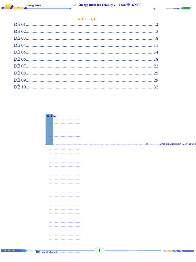 10 de KT CK2 - Toan 10-KNTT - CTM | PDF