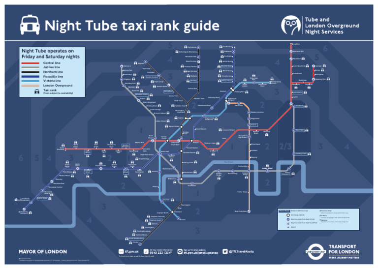 Night Tube Taxi Rank Guide | PDF | Routes | Transport