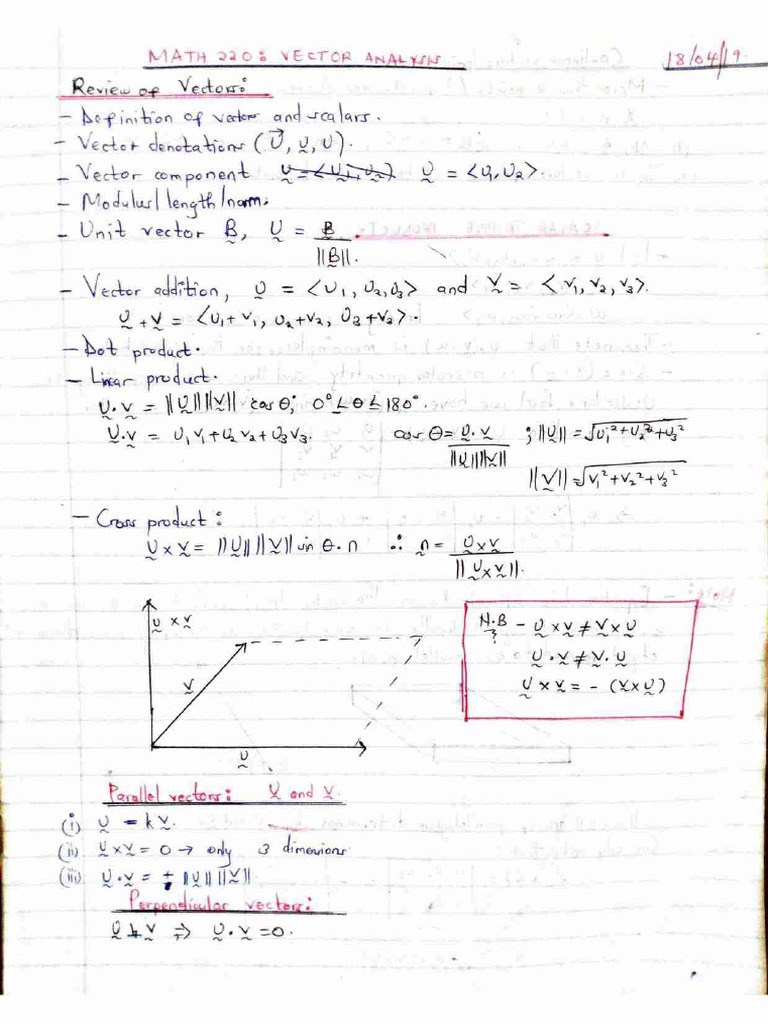 Math 220-Vector Analysis | PDF
