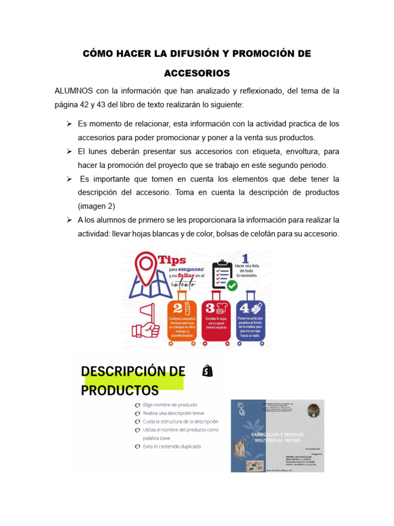 Cómo Hacer La Difusión y Promoción de Accesorios | PDF