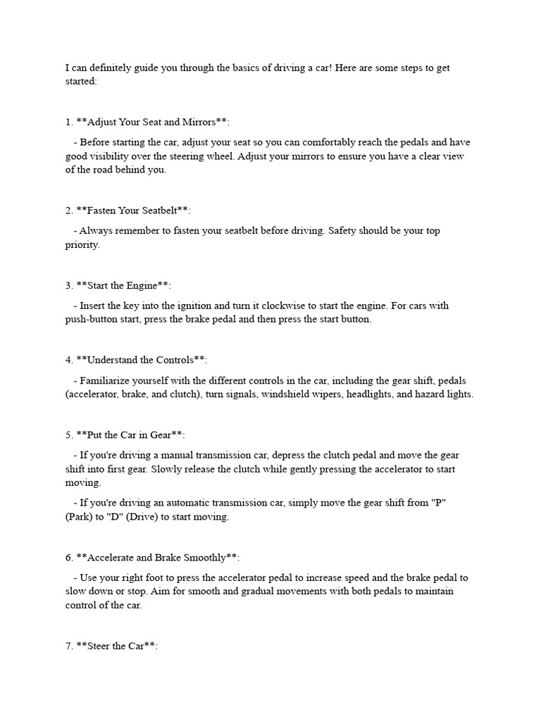 Car Driving | PDF | Land Vehicles | Vehicles