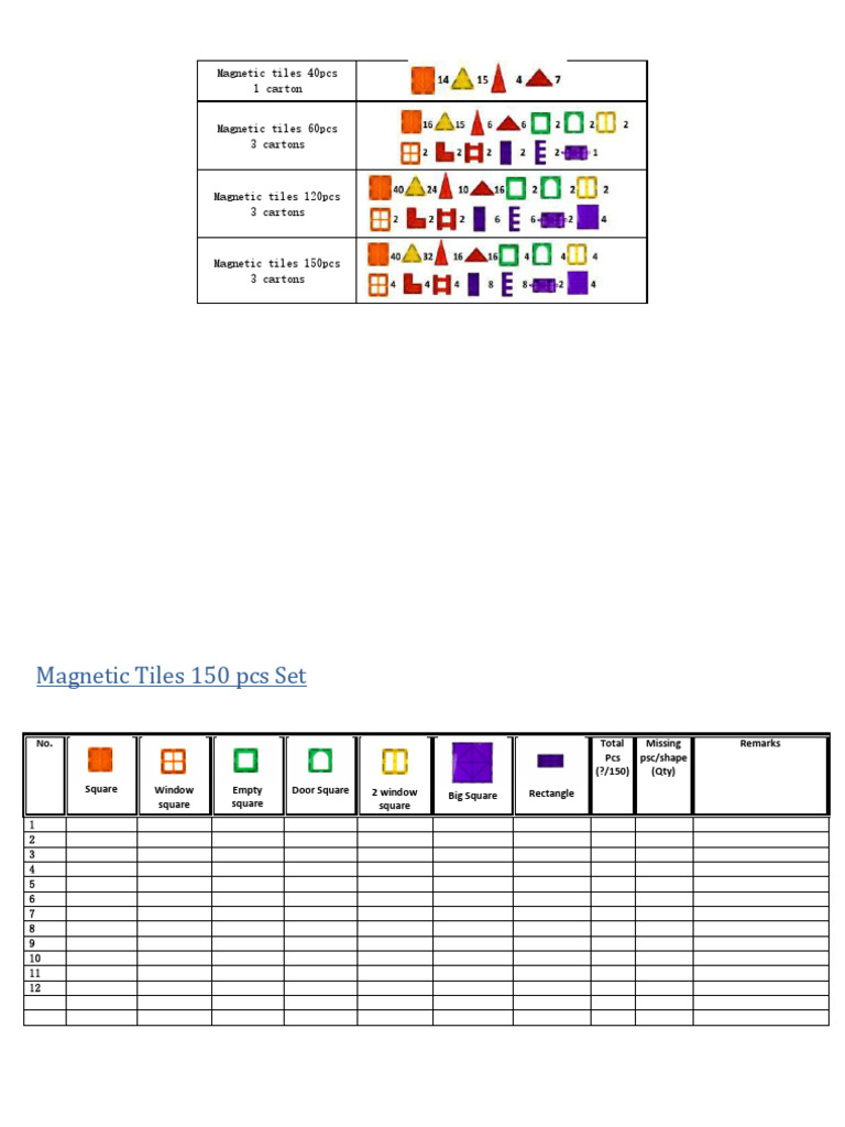 QC Inspect For Magnetic Tiles | PDF | Rectangle | Euclidean Geometry