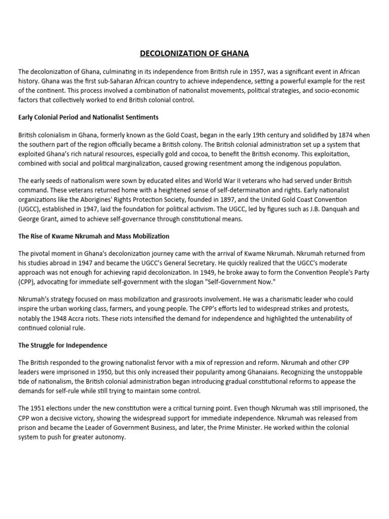 DECOLONIZATION OF GHANA | PDF | Pan Africanism | Ghana