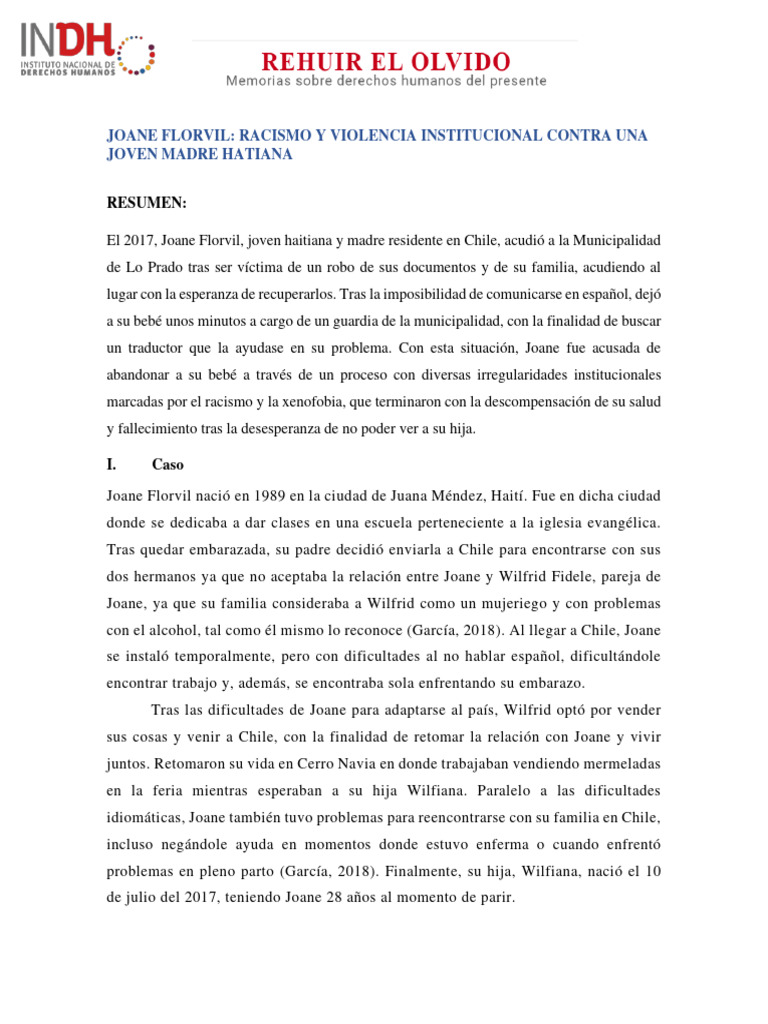 Joane Florvil Racismo y Violencia Institucional | PDF | Racismo ...