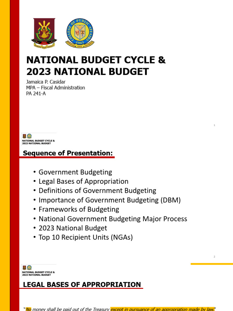 Casidar - National Budget Cycle and 2023 Budget | PDF | Budget ...