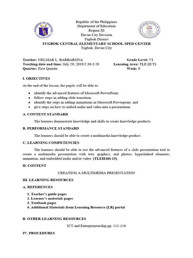 Cot (Tle6) Creating Multimedia Presentation | PDF | Microsoft Power ... Cot (Tle6) Creating Multimedia Presentation | PDF | Microsoft Power ...