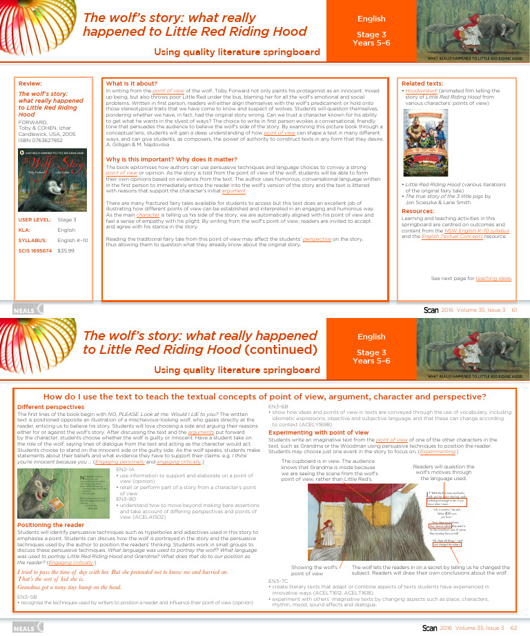 SPaRK English The Wolfs Story 35 3 | PDF | Narration | Little Red ...