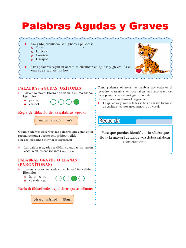 Palabras-Agudas-y-Graves | PDF | Fonología | Voz humana