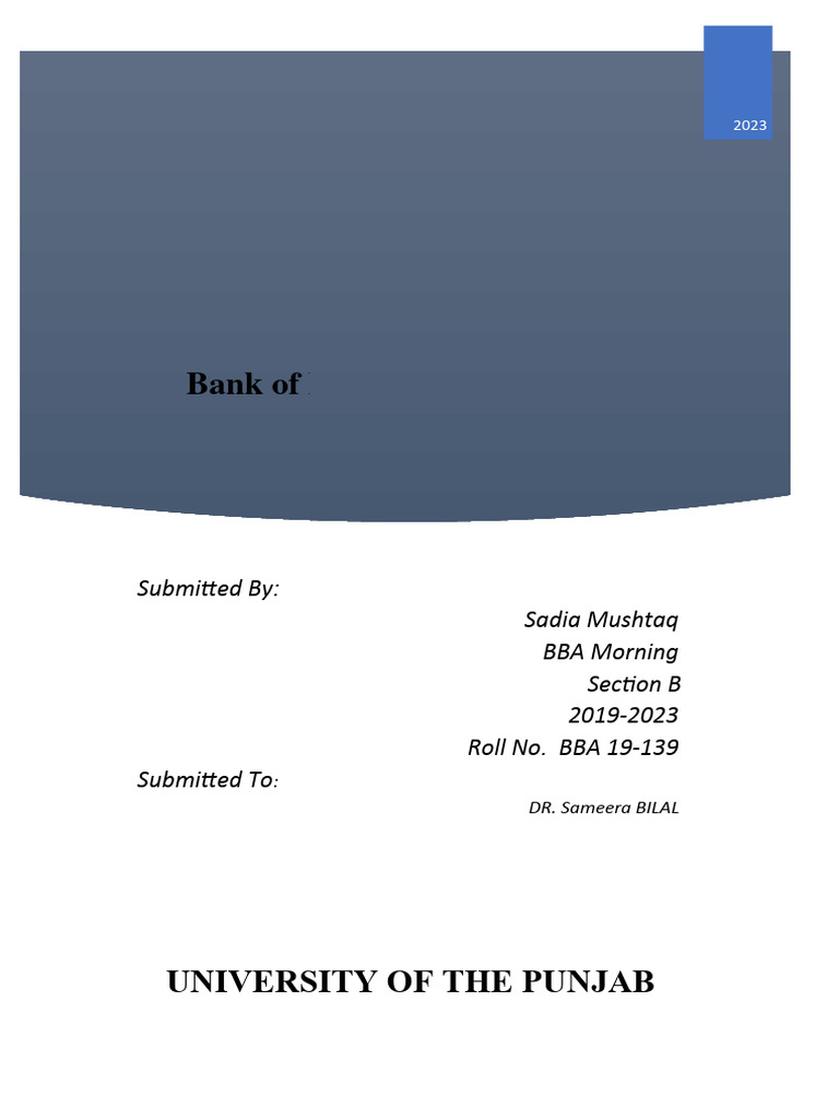 BOP Report | PDF | Cheque | Banks