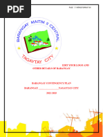 Barangay Contingency Plan 2023 - 2026 | PDF