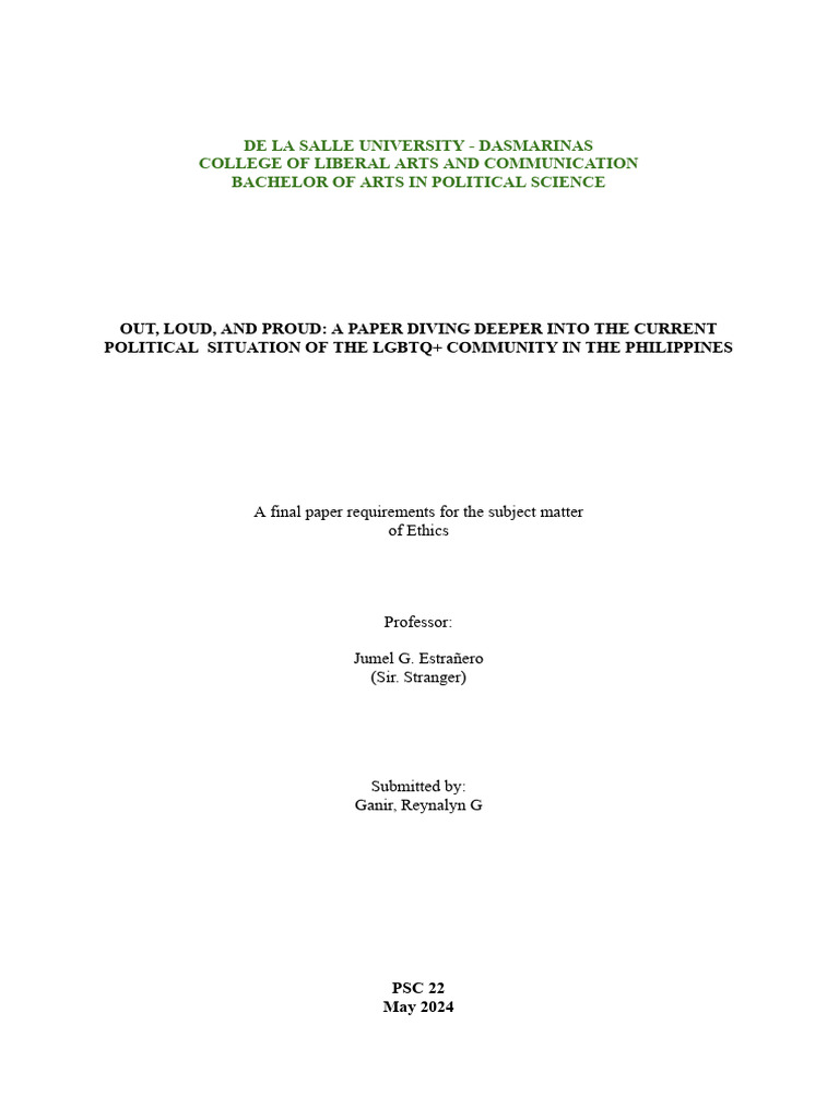 Ganir - Out, Loud, and Proud | PDF | Lgbt Community | LGBTQIA+ Studies