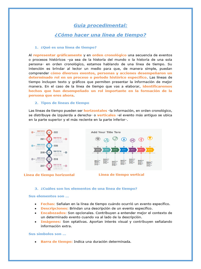 Guia Procedimental Como Hacer Una Linea de Tiempo | PDF