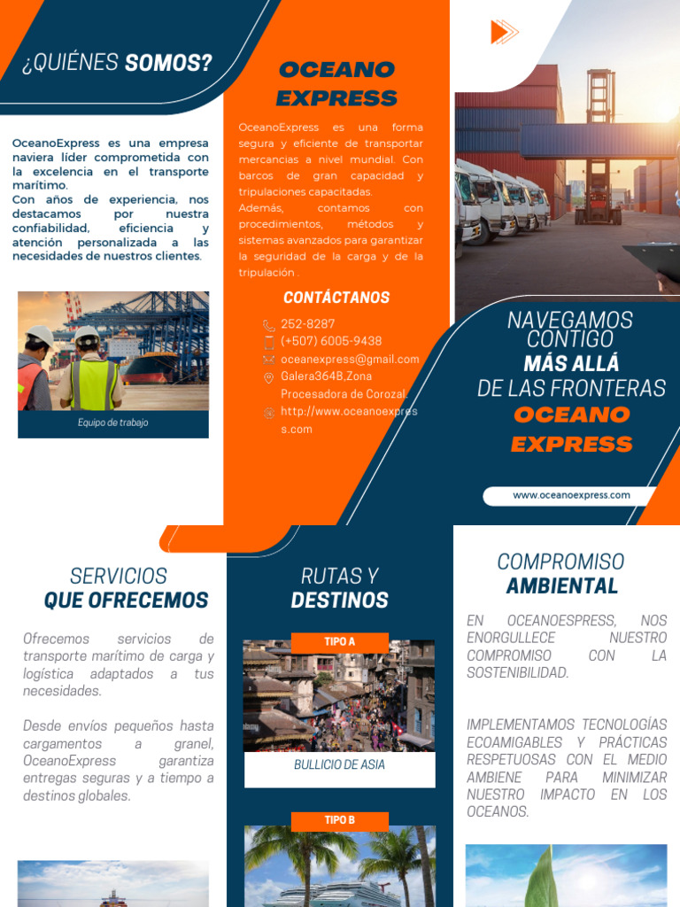 Triptico Empresa OceanExpress | PDF | Transporte | Logística