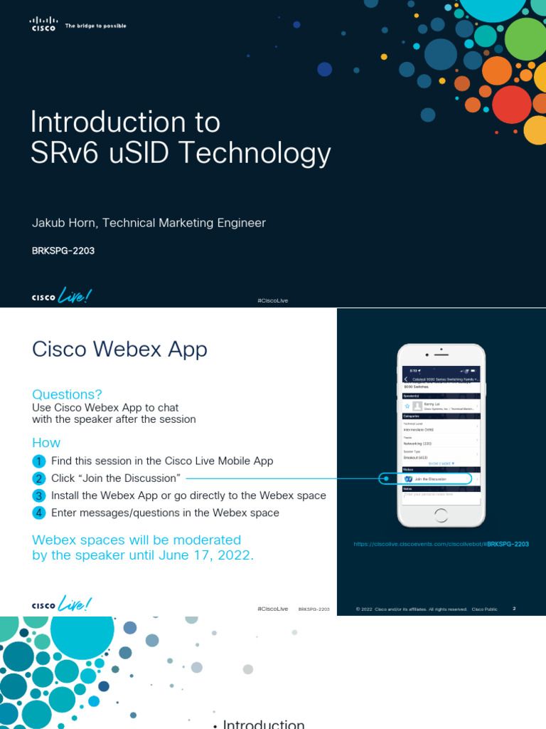 Introduction to SRv6 uSIDTechnology | PDF | Cisco Certifications | Wide Area Network