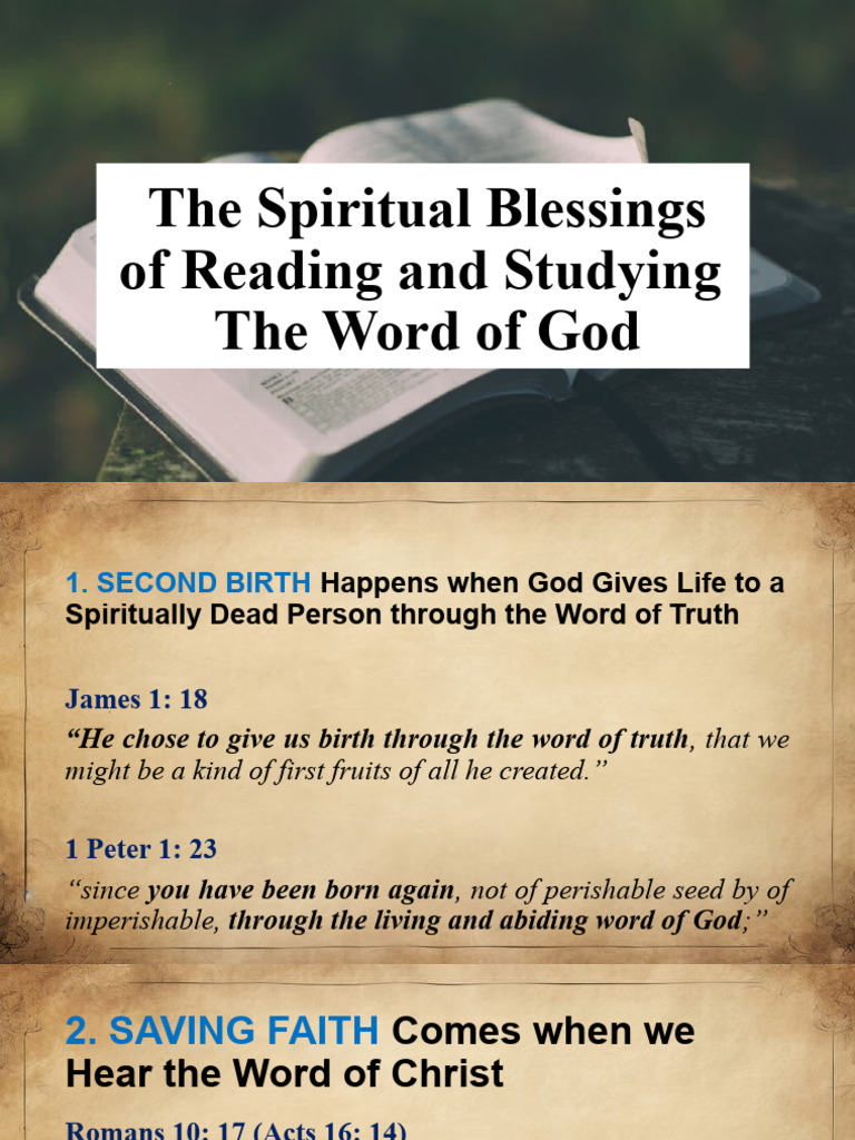 The Spiritual Blessings of Reading Andstudying The Word of God | PDF ...