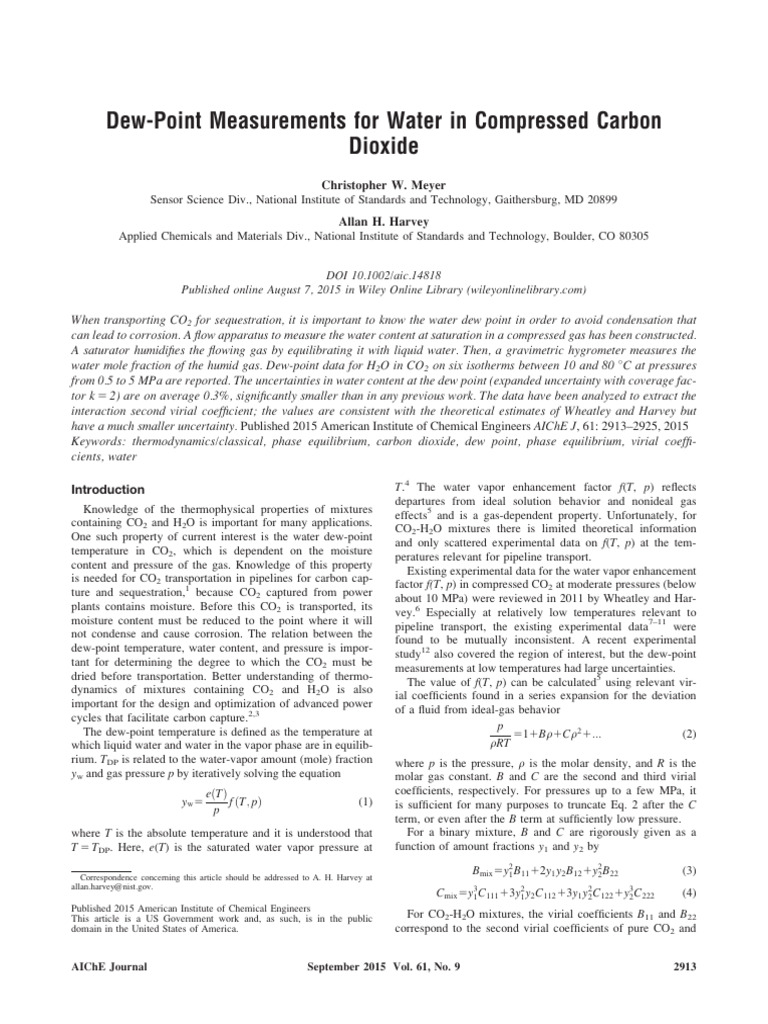 Co2 Dewpoint | PDF | Water | Temperature
