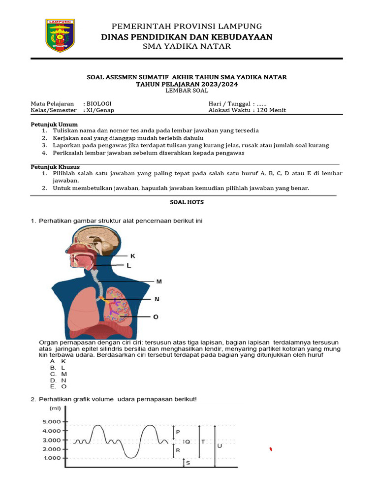 Soal Hots Asat Biologi Kelas Xi | PDF