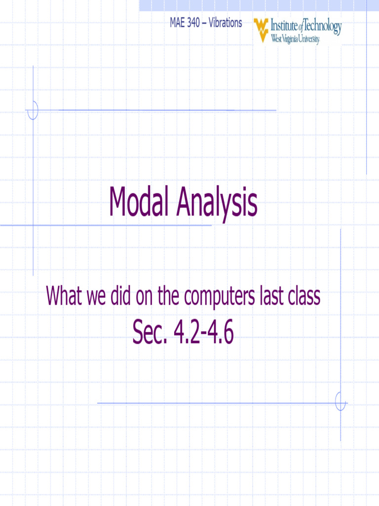 Lecture 4 3 Modal Analysis Pdf Eigenvalues And Eigenvectors