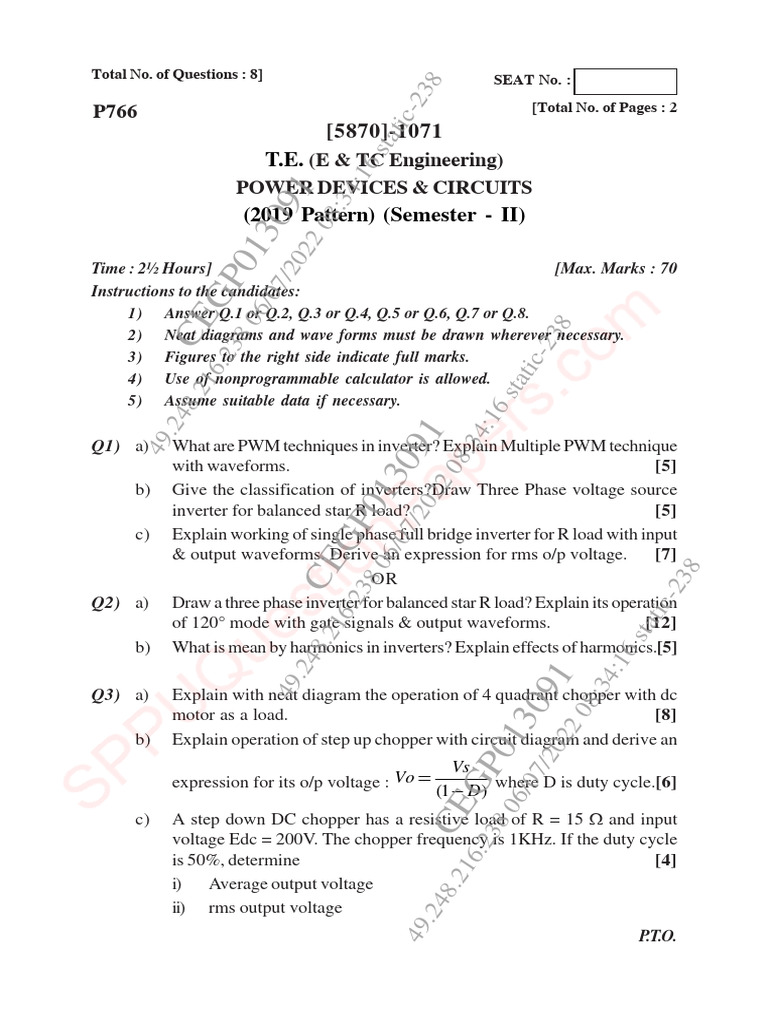 PDC Pyq | PDF | Power Inverter | Computer Engineering