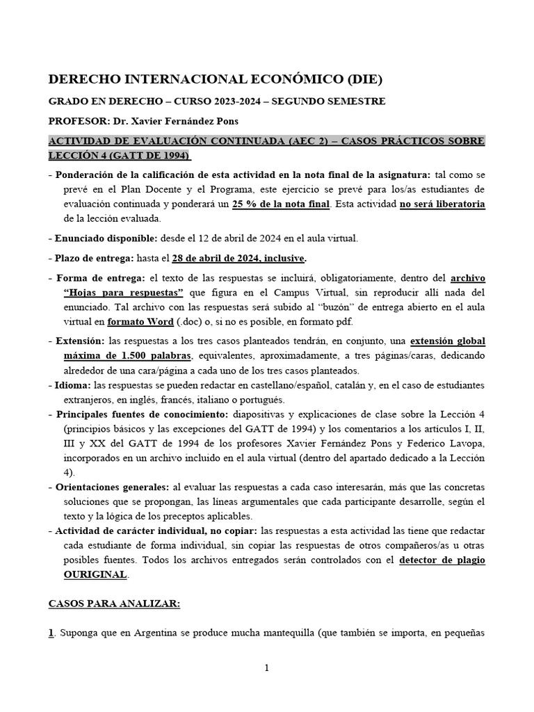 DIE - AEC 2 - Enunciado - 2024 | PDF | brandy