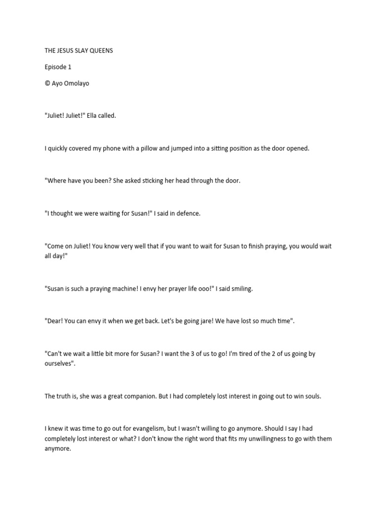 The Jesus Slay Queens-Ayo Omolayo. PT 1 | PDF | Prayer | Jesus