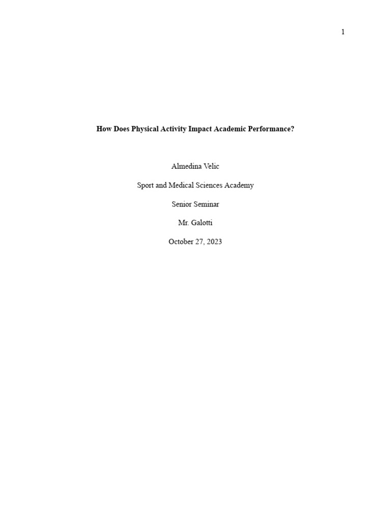 Capstone Project Research Paper | PDF | Physical Fitness