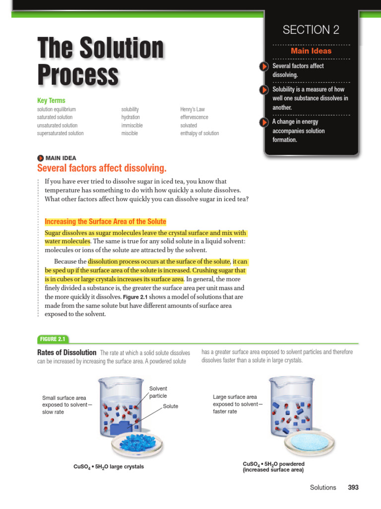 12.2 The Solution Process | PDF | Solvation | Solubility