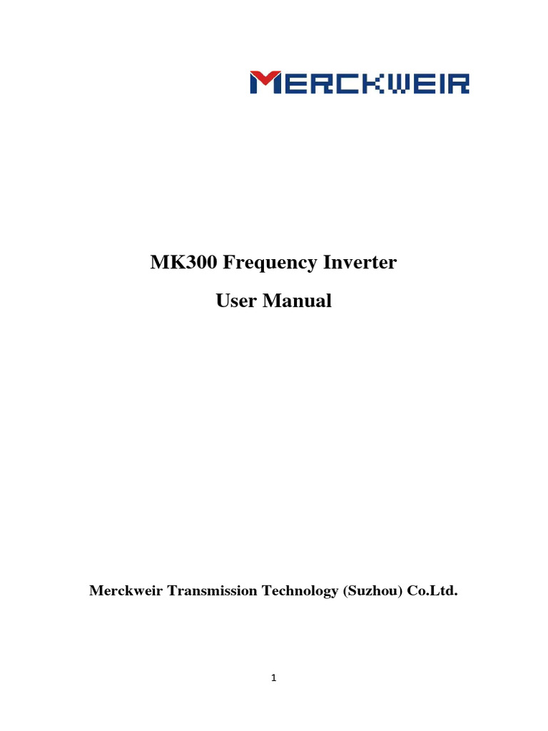 Manual MK300 | PDF | Power Inverter | Electric Motor