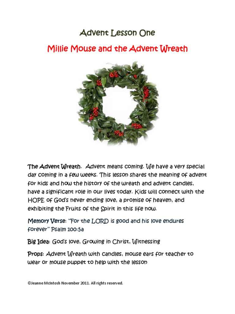 The Christmas Wreath Advent Week One | PDF | Advent | Wreath