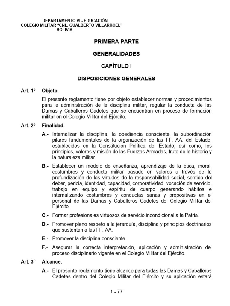 02 Reglamento de Regimen Disciplinario | PDF | Disciplinas | Militar
