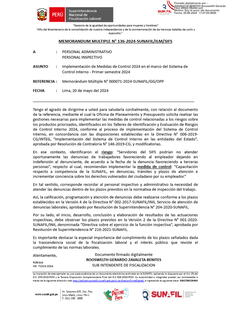 Memorandum Multiple #136-2024 | PDF | Gobierno