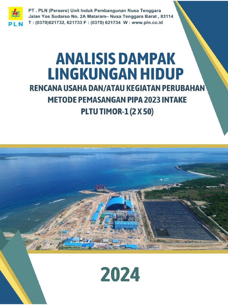 AMDAL Kegiatan PLTU Timor-1 Kupang | PDF | Sains & Matematika
