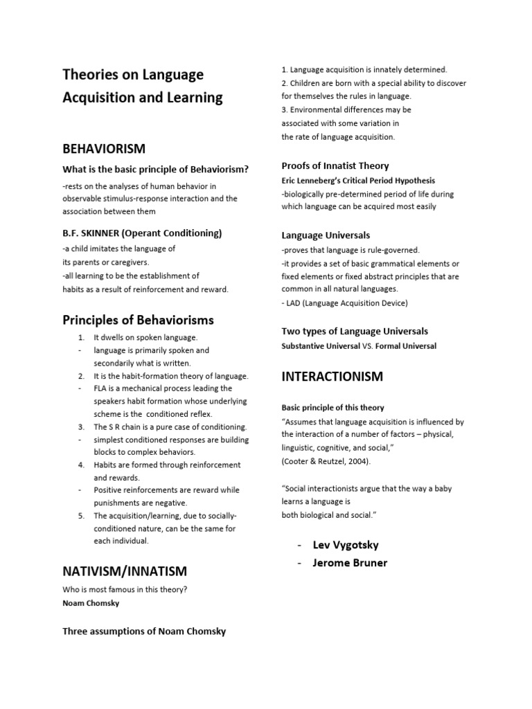 PTLAL Pinahirap Na Reviewer | PDF | Language Acquisition | Learning