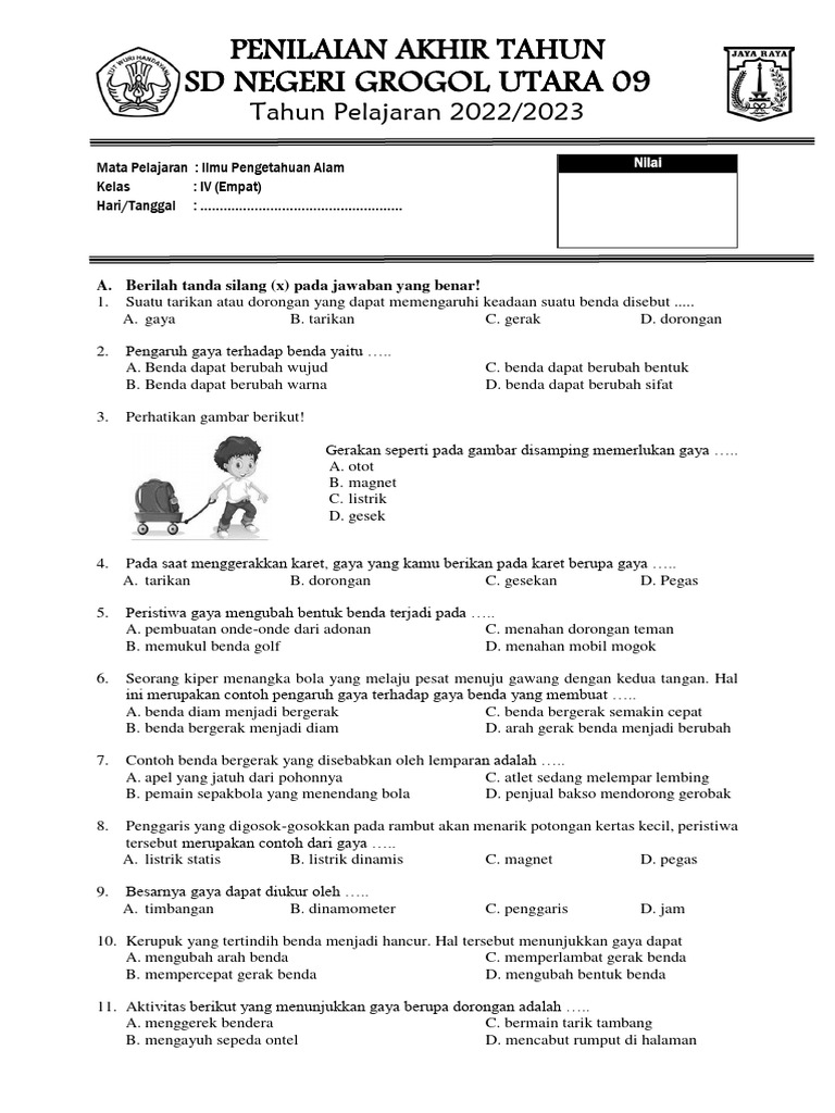 Soal Pat Ipa Kelas 4 2023 | PDF