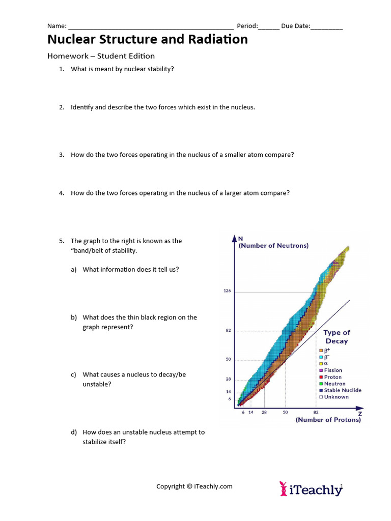 7 1 Homework Questions SE Nuclear Structure and Radiation | PDF