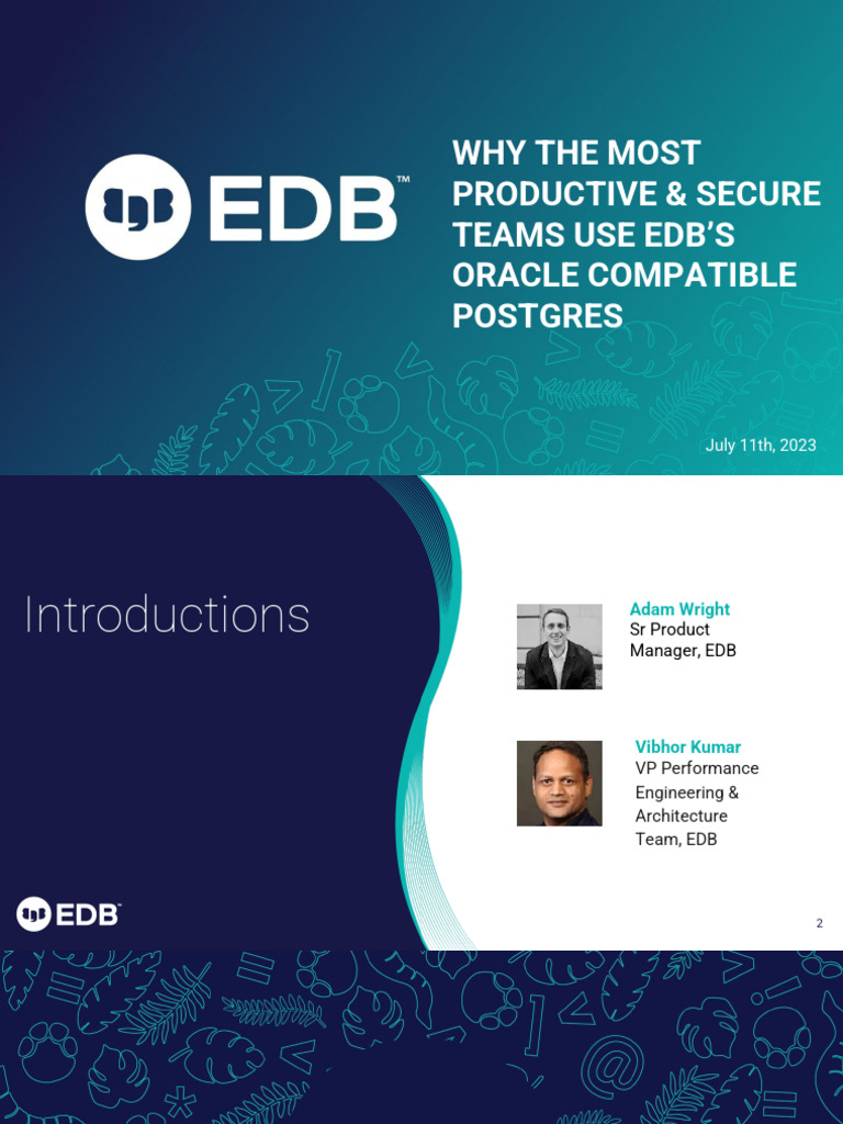 Why The Most Productive And Secure Teams Use Edb S Oracle Compatible Pdf Postgre Sql Databases