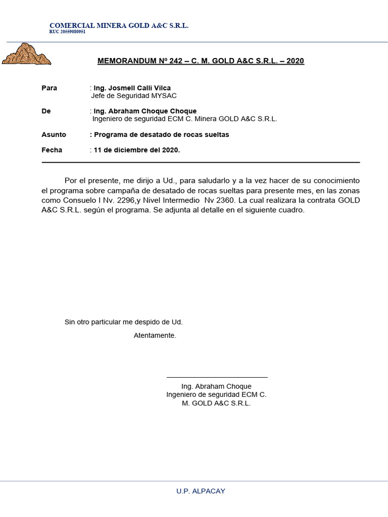 Programa de Desate de Rocas Diciembre | PDF