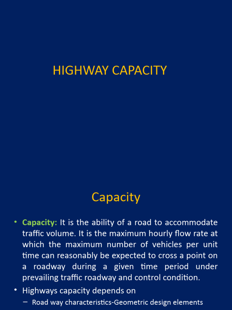 Traffic capacity | PDF | Traffic | Transport