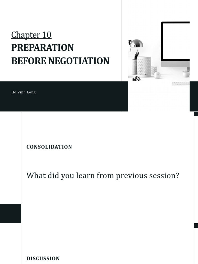 Negotiation - Chapter 10 - Preparation Before Negotiation | PDF | Negotiation | Knowledge