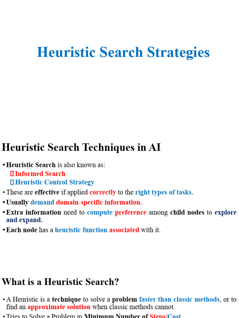 Lecture 5 Heuristic Search Strategies Pdf Algorithms And Data